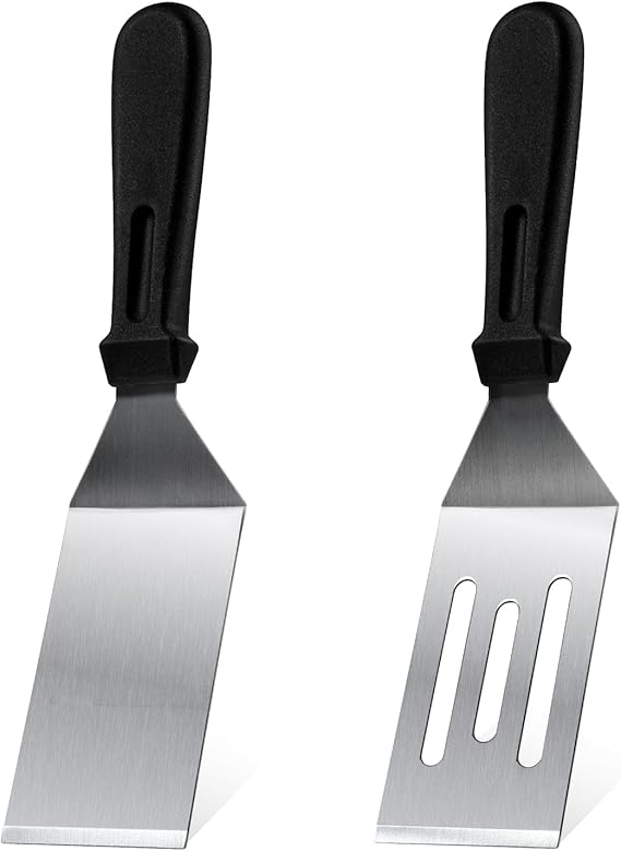 Amazon.com: Metal Spatulas 2 Pieces, Stainless Steel Spatula with Heat ...