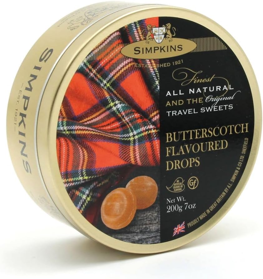 Simpkins English Travel Sweets Tins 200g (Butterscotch, 1 tin) : Amazon ...