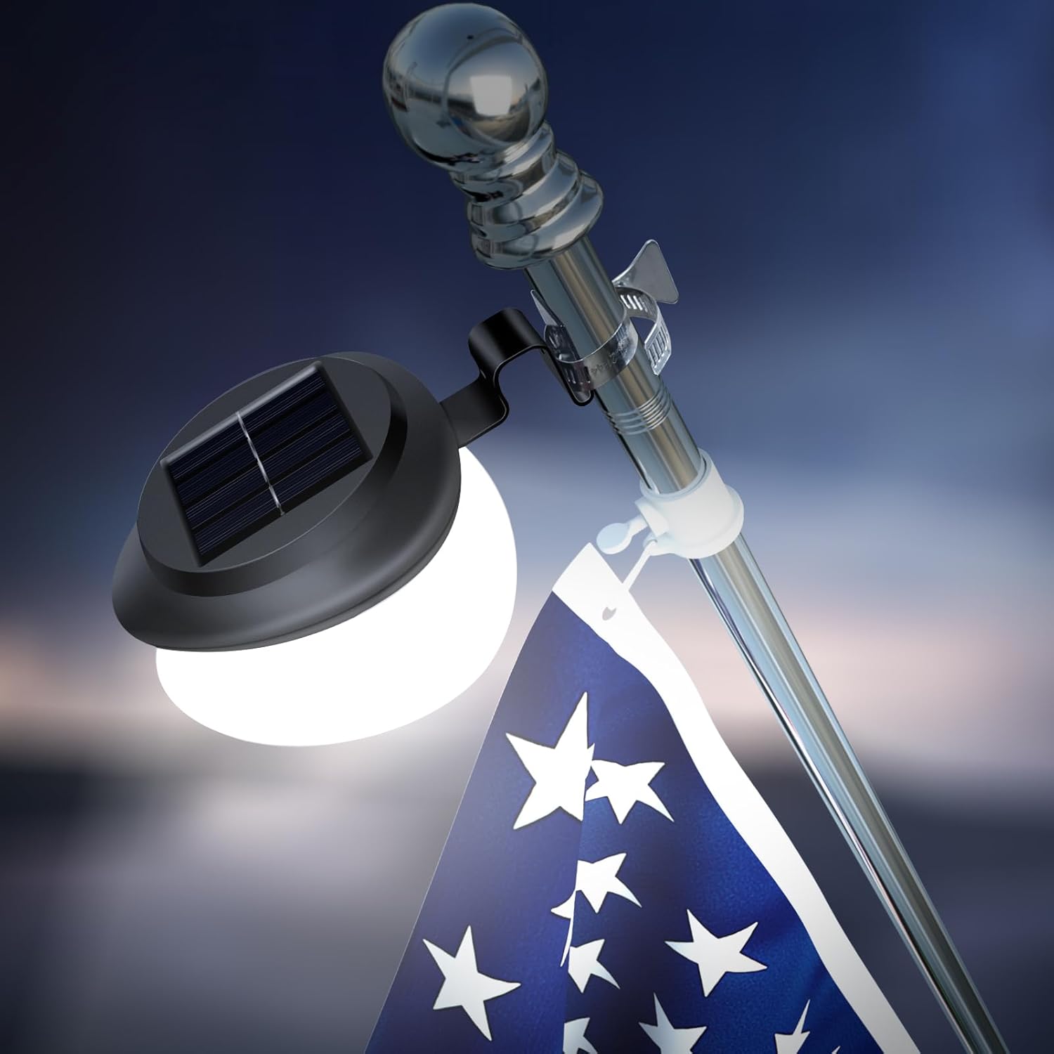 Solar Flag Pole Light White Light 6000K, Flagpole Solar Light for 5ft ...