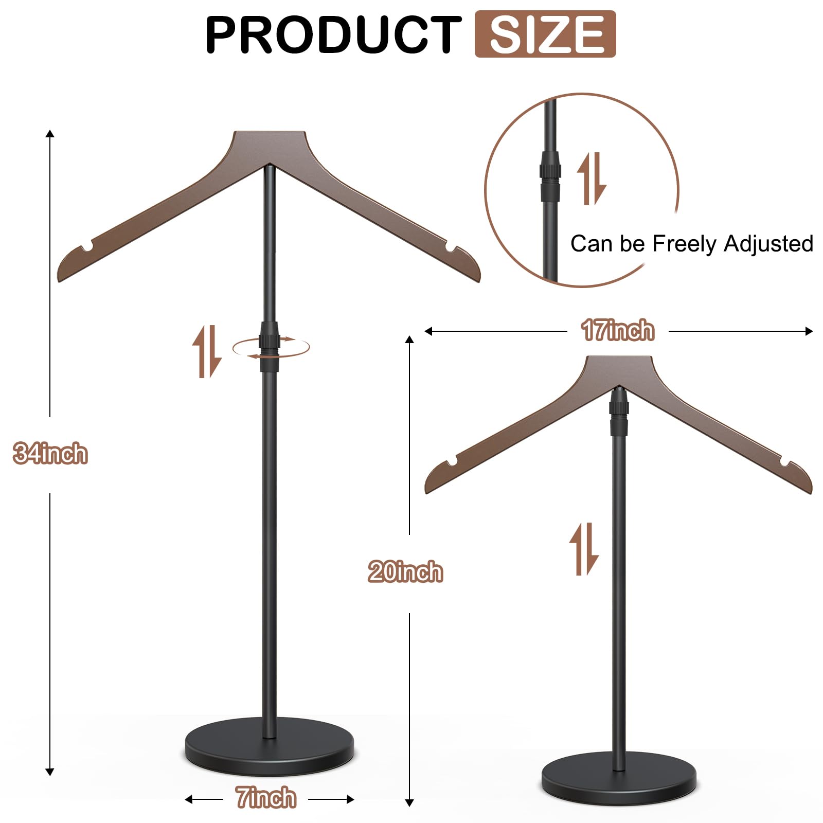 Snapklik.com : 4 Pack Shirt Display Stand, 18-34 Inch Height Adjustable ...