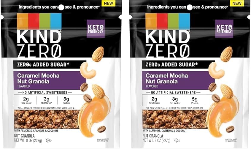Amazon.com : KIND Zero Added Sugar Granola, Caramel Mocha Nut, Healthy ...