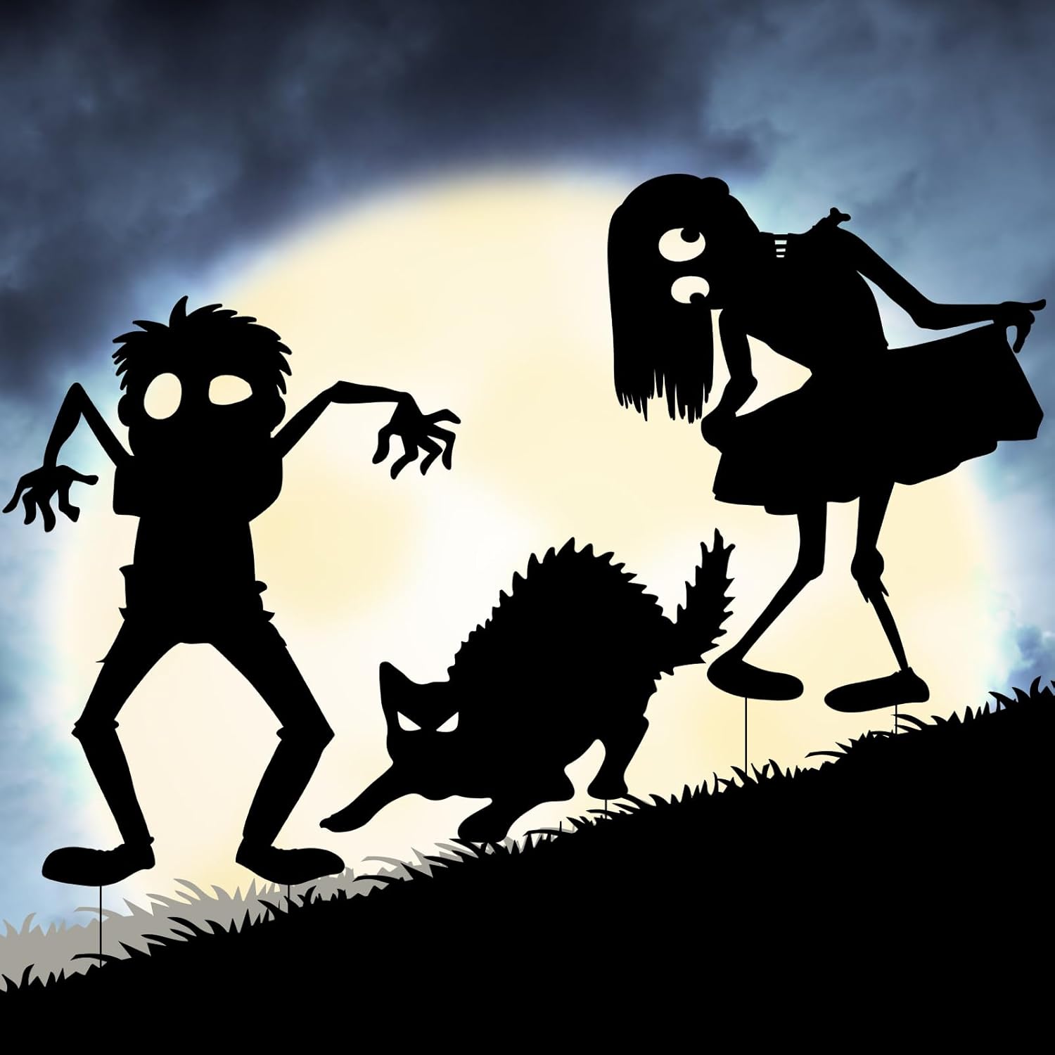 Amazon.com : Halloween Yard Decorating Outdoor Scary, Black Plastic ...