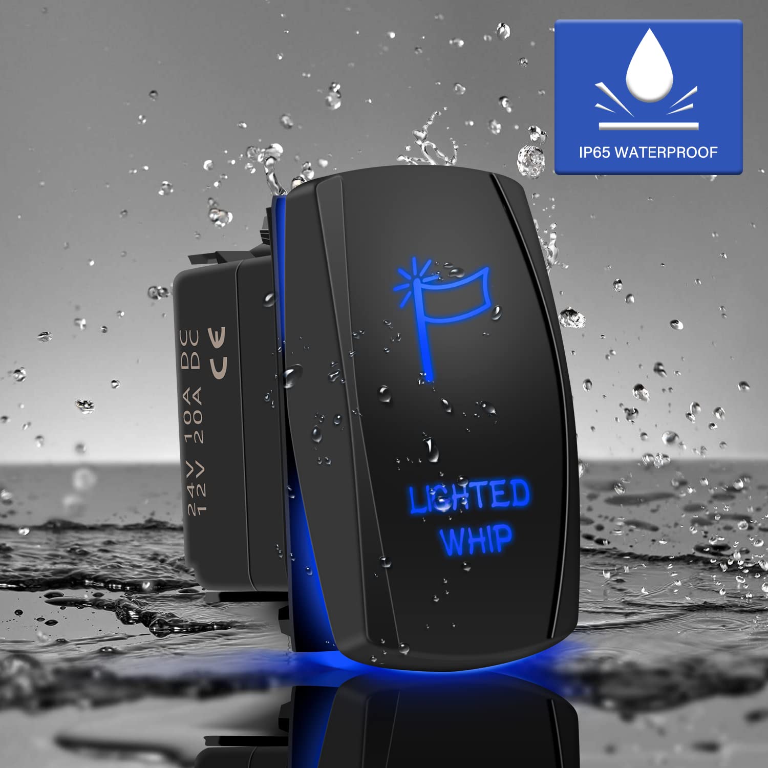 Snapklik.com : Lighted Whip Rocker Switch 5Pin Laser On/Off Blue LED ...