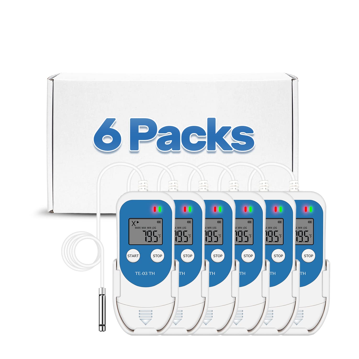 Snapklik.com : TE-03TH 6PCS Temperature Humidity Data Logger
