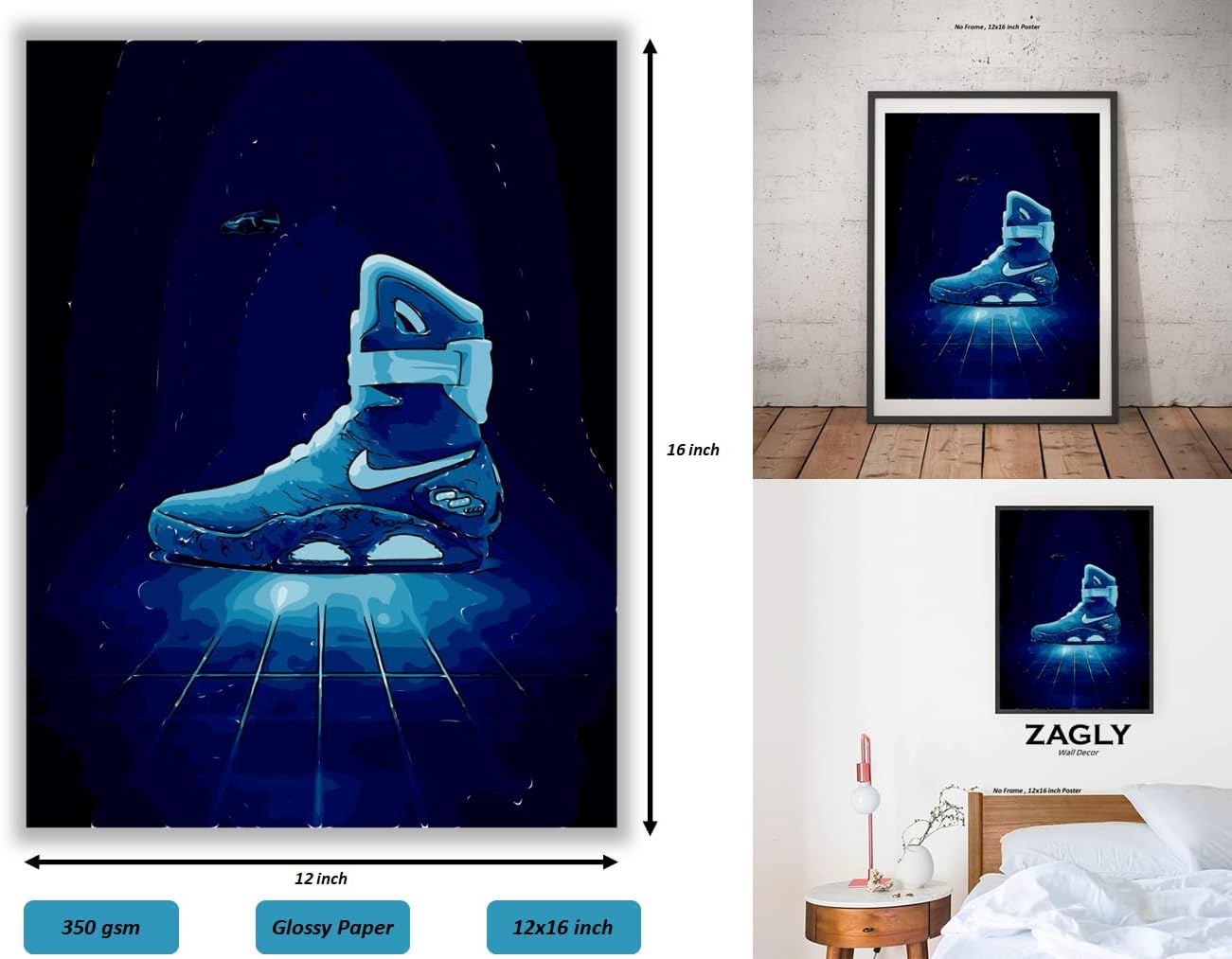 Hypebeast – Póster de tenis Air Mag – (12 x 16 pulgadas) sin marco ...