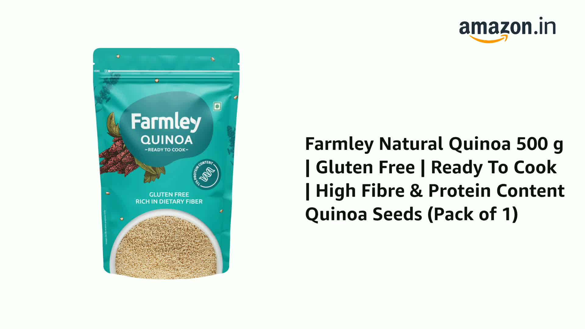 Watch Farmley Natural Quinoa 500 g | Gluten Free | Ready To Cook | High ...