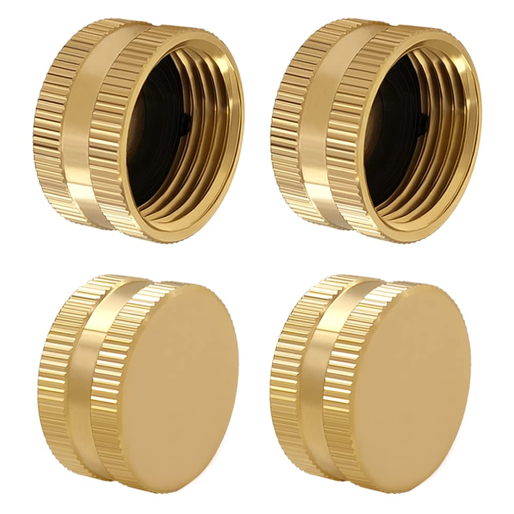 Amazon.com : Hooshing 4PCS Brass Garden Hose End Caps 3/4" Female ...