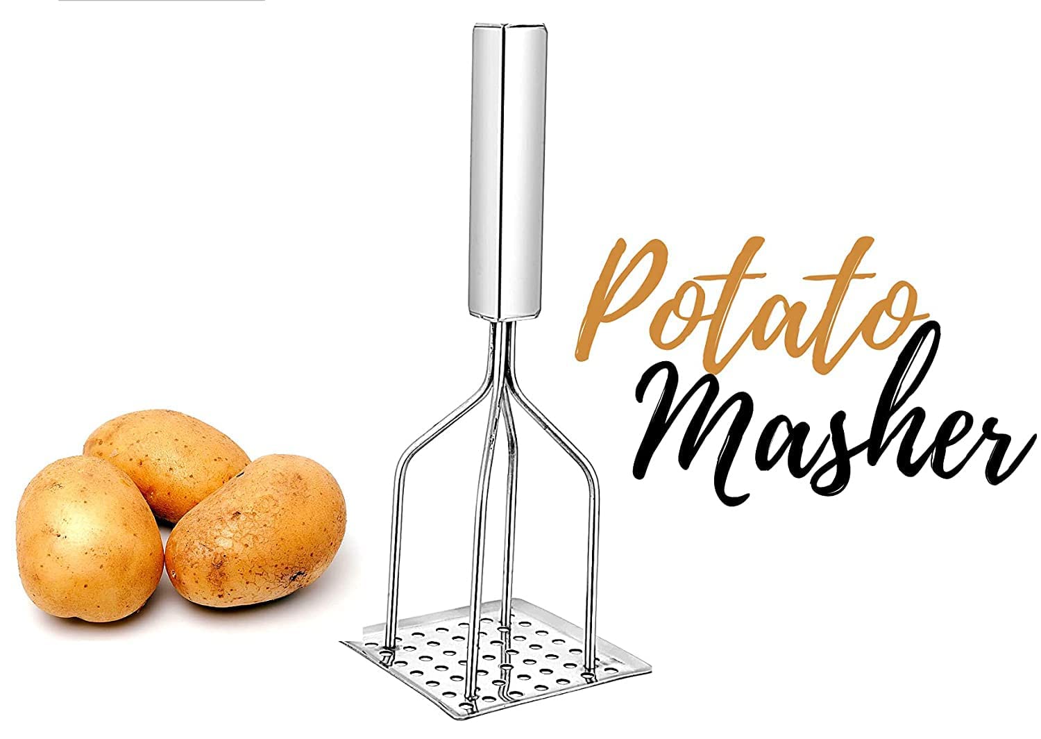Buy Bless Kraft Stainless Steel Square Crown Potato Vegetable Masher ...