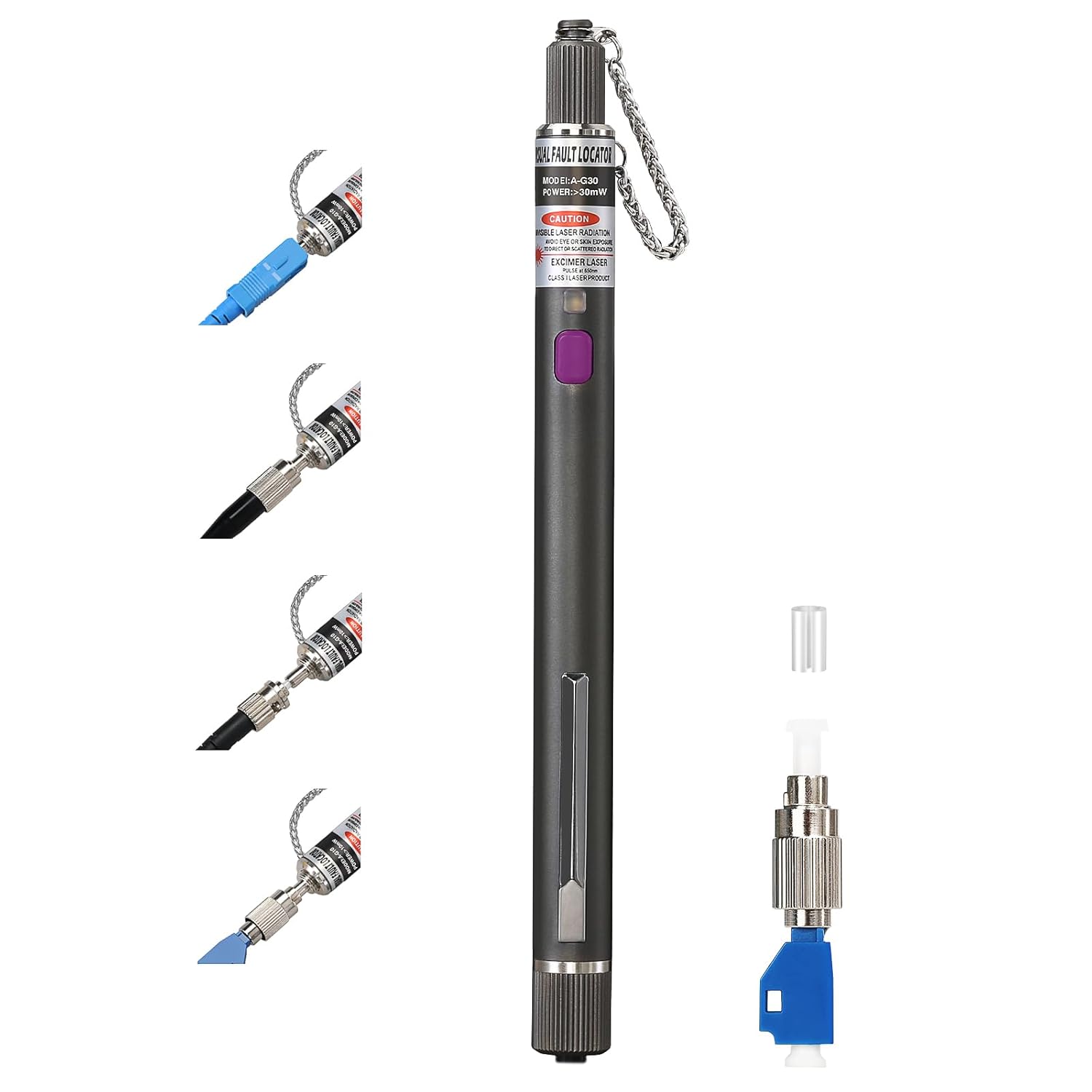 Fiber Optic Visual Fault Locator 30mw VFL Fiber Optic Cable red Light ...