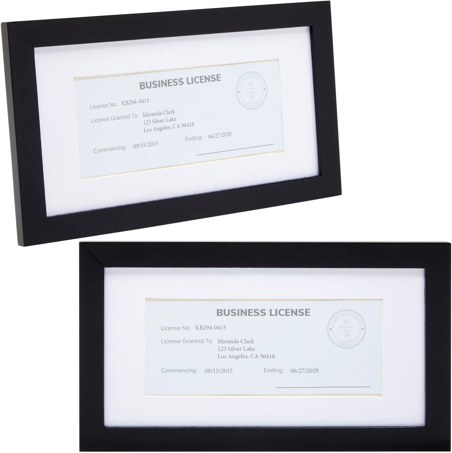 Amazon.com: Stockroom Plus 2 Pack Business License Frame for ...