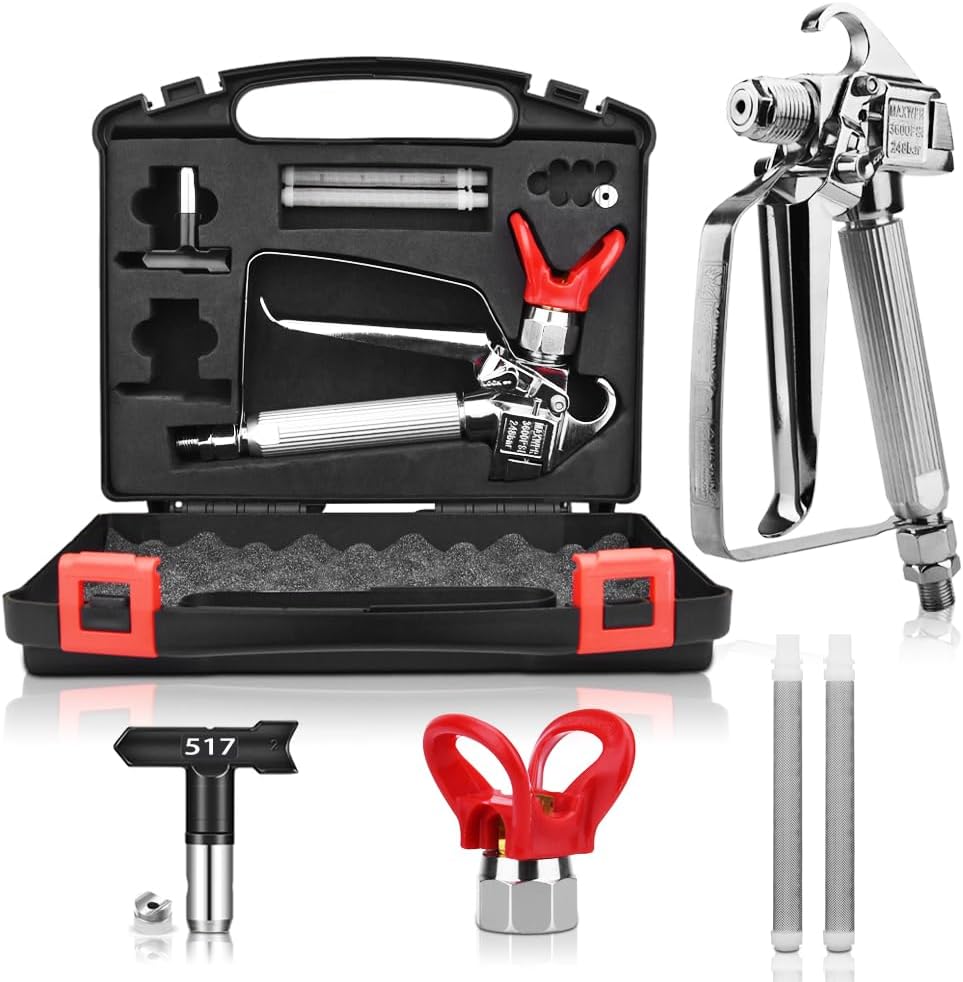 Amazon.com : Hiboom 17 Pieces Airless Paint Sprayer Gun Set Including ...