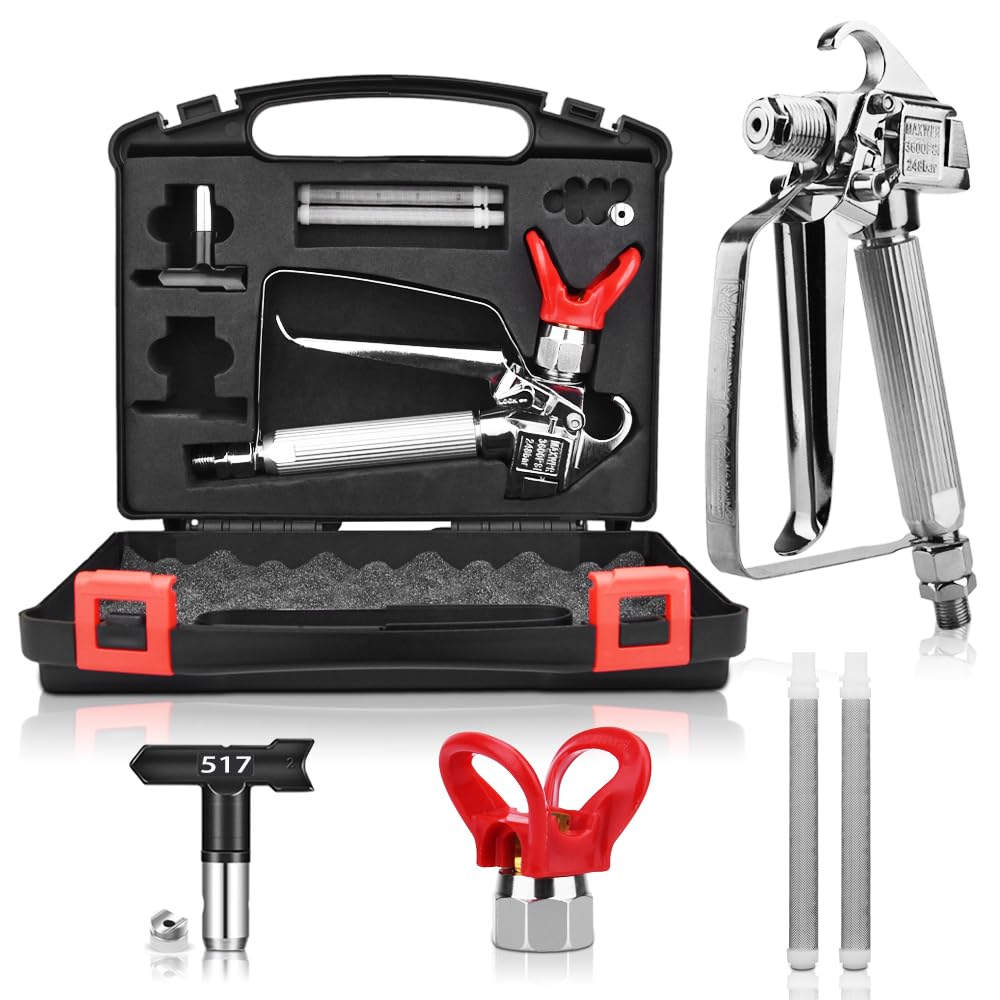 Amazon.com : Airless Paint Sprayer Gun Kit with Tip Guard and 517 Tips ...