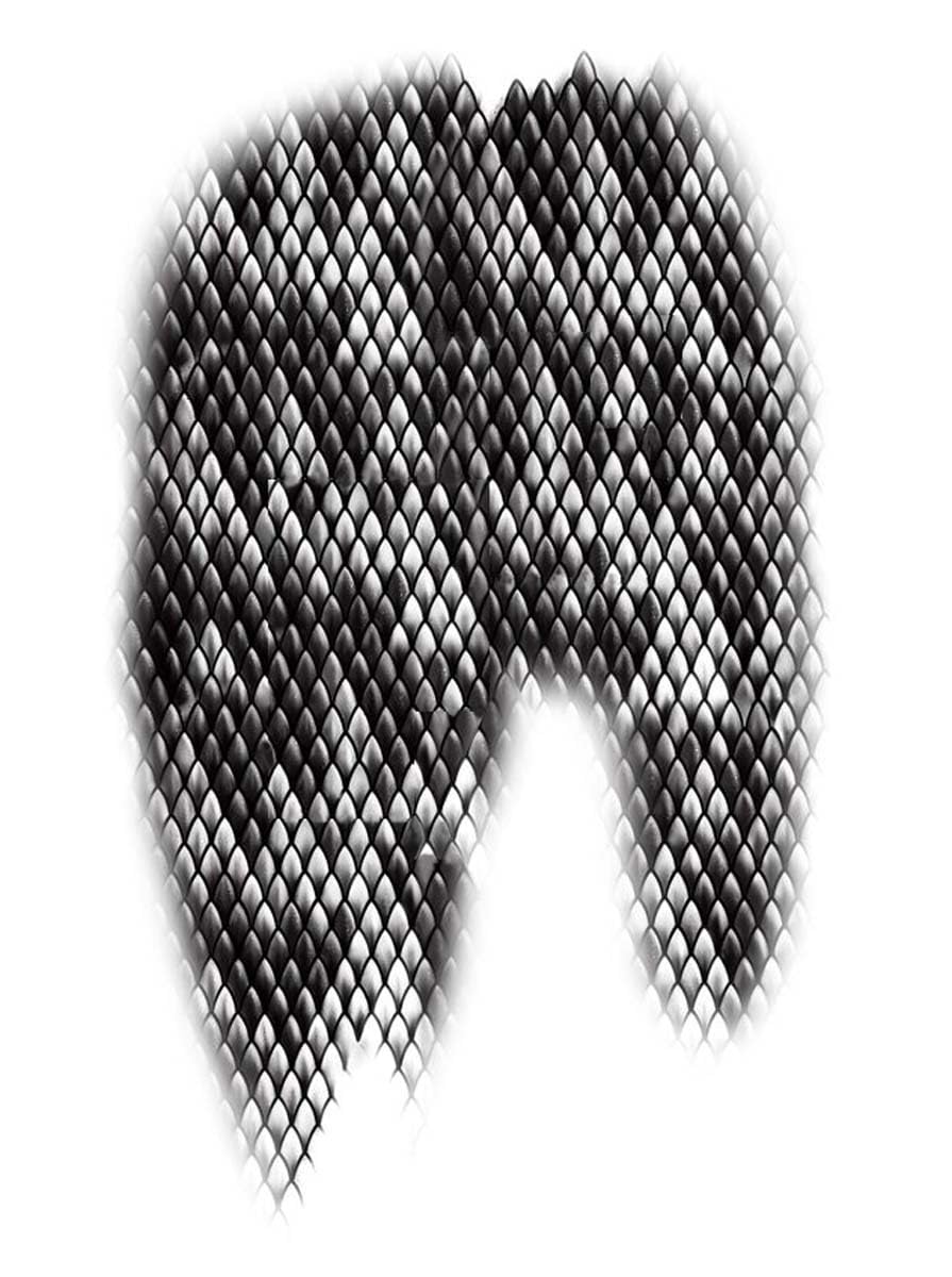 Amazon.com : Set of 2 Snake Scales Tattoo Stickers, Black Temporary ...