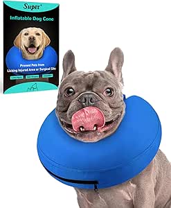 Supet Protective Inflatable Dog Cone Collar Soft After Surgery, Pet ...