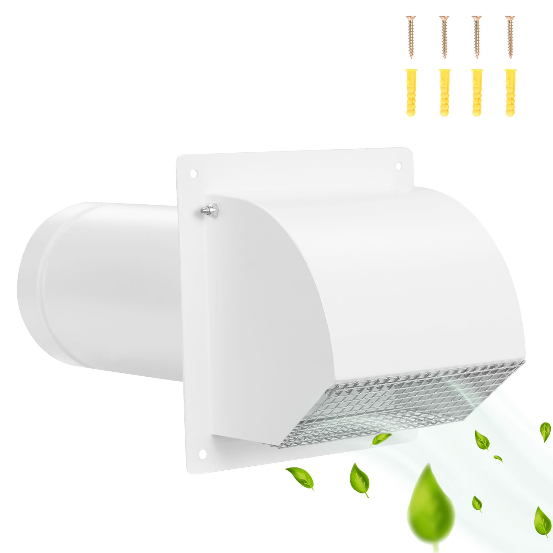 Snapklik.com : 4 Inch Steel Hooded Wall Vent