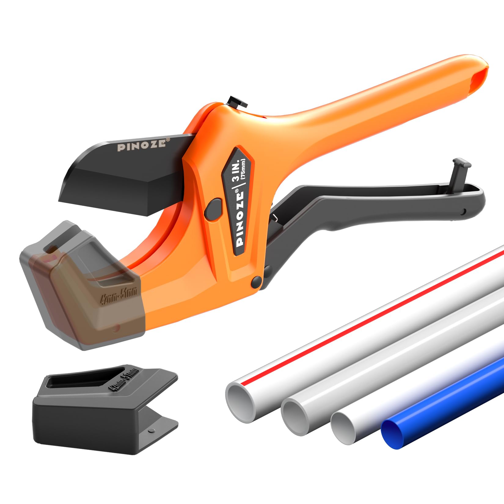 PINOZE PVC Pipe Cutter - 3 Inch Max Opening, Heavy-Duty Ratchet Pipe ...