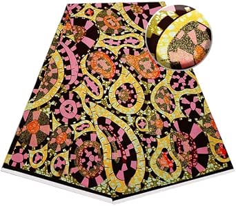 Amazon.com: African Ankara Wax Fabric Nigerian African Glitter Ankara ...