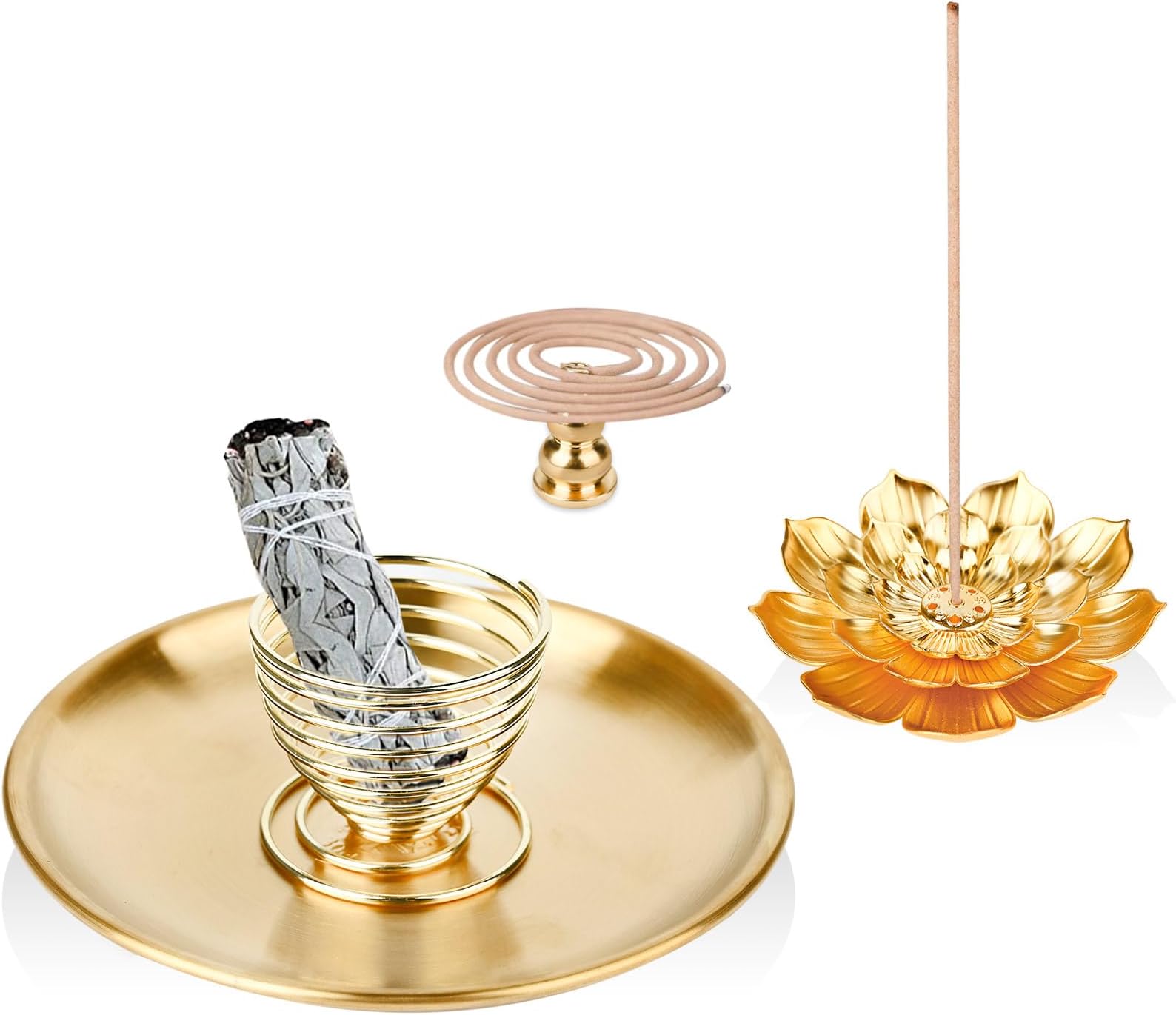 Amazon.com: Layhit 60 Pieces Incense Holder, Gold Lotus Incense Sticks ...