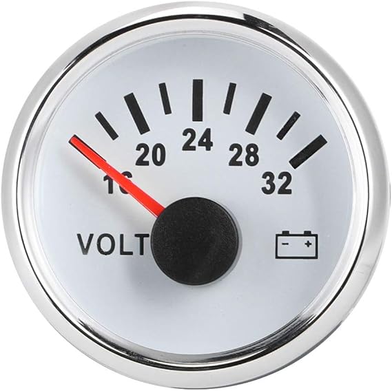 Boat Voltmeter Gauge, 52mm/2in Marine Voltage Meter with 7 Colors ...