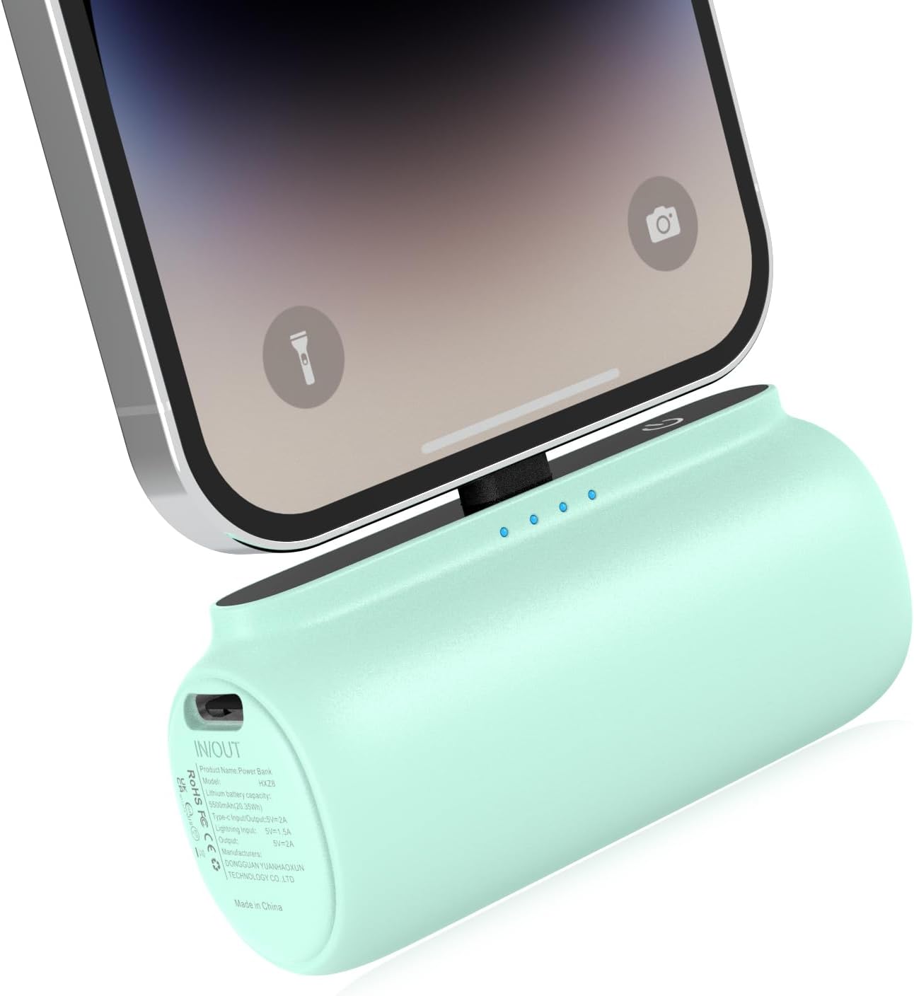 Amazon.com: HUAENG Portable Charger for iPhone, 5500mAh Plug in Ultra ...