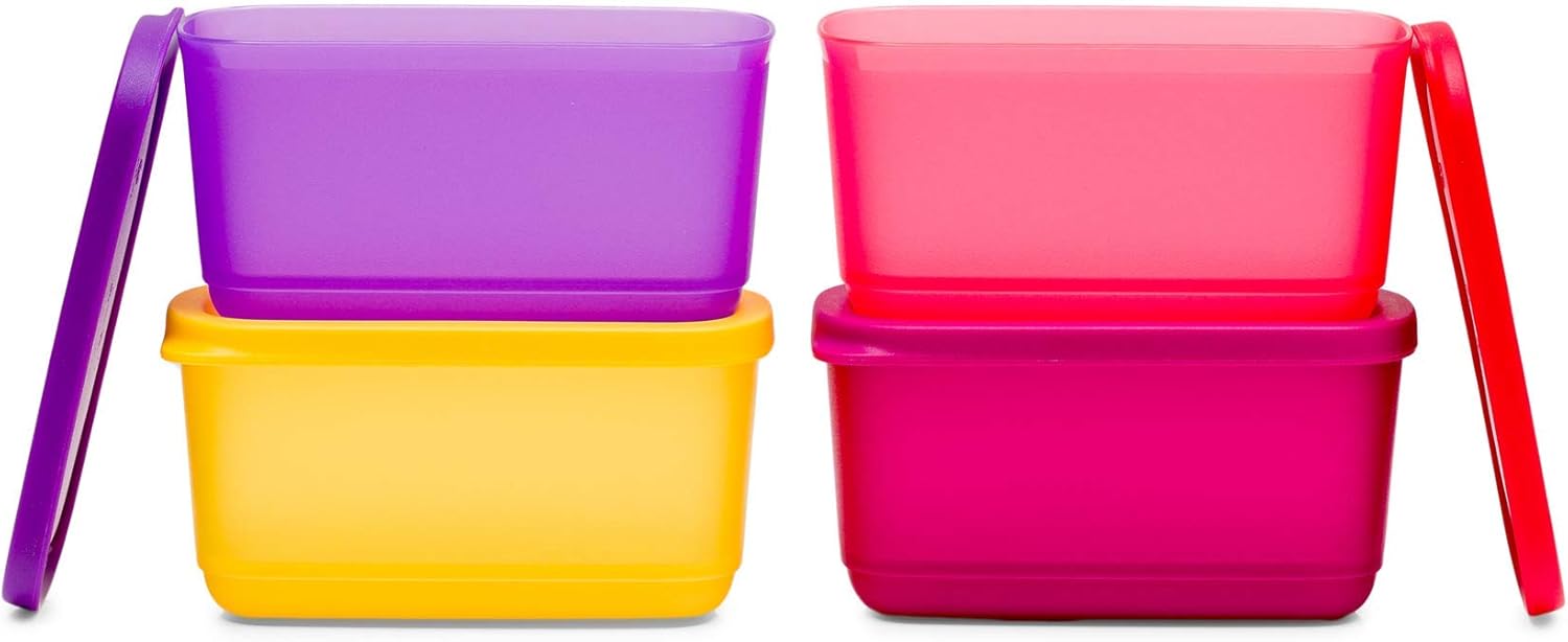 Amazon.com: Tupperware 4 Pc Rectangular 210 Ml Fridge Containers Cubix ...