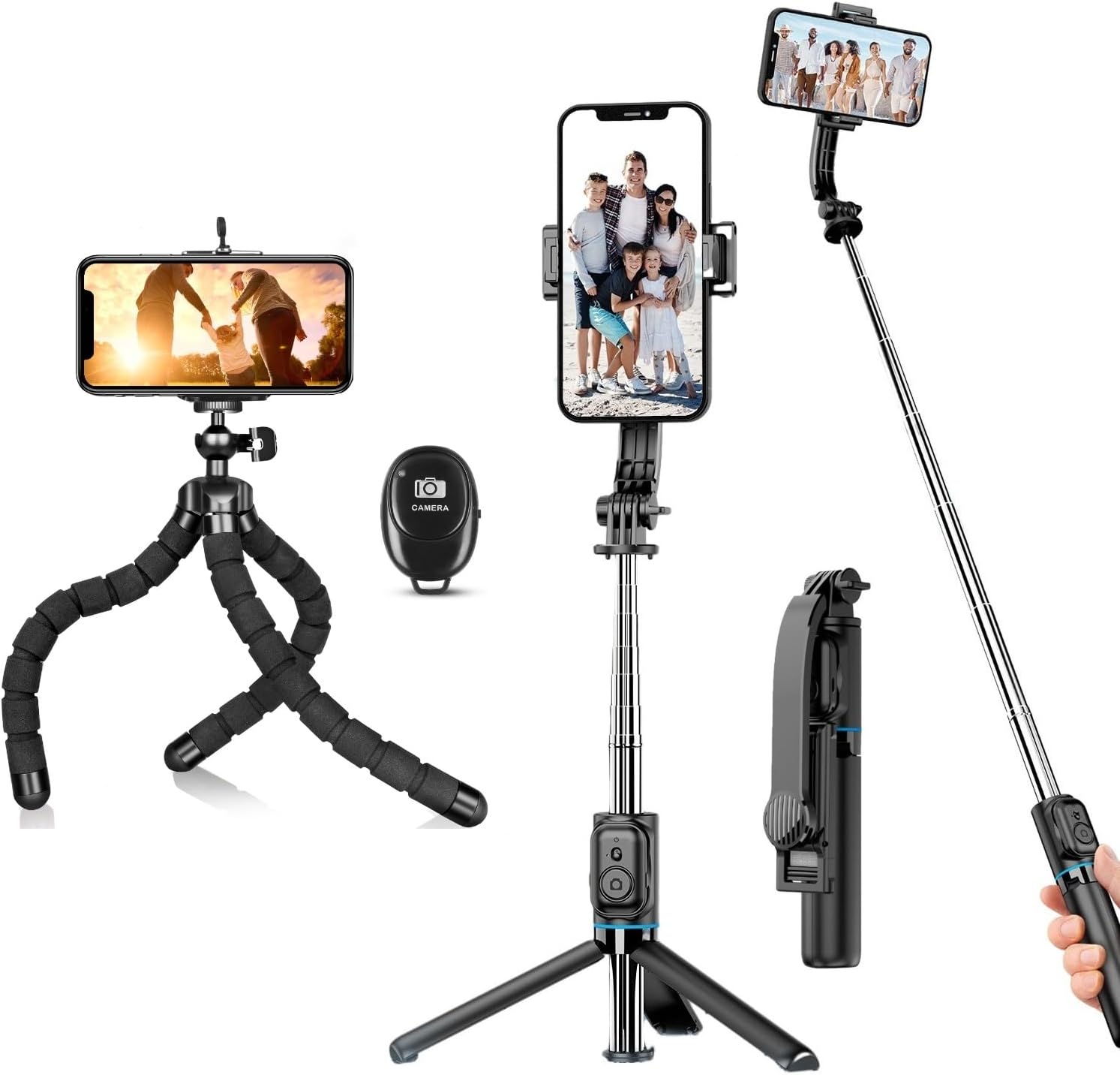 Amazon.com: KAMISAFE Phone Tripod Mini Flexible Cell Phone Tripod ...