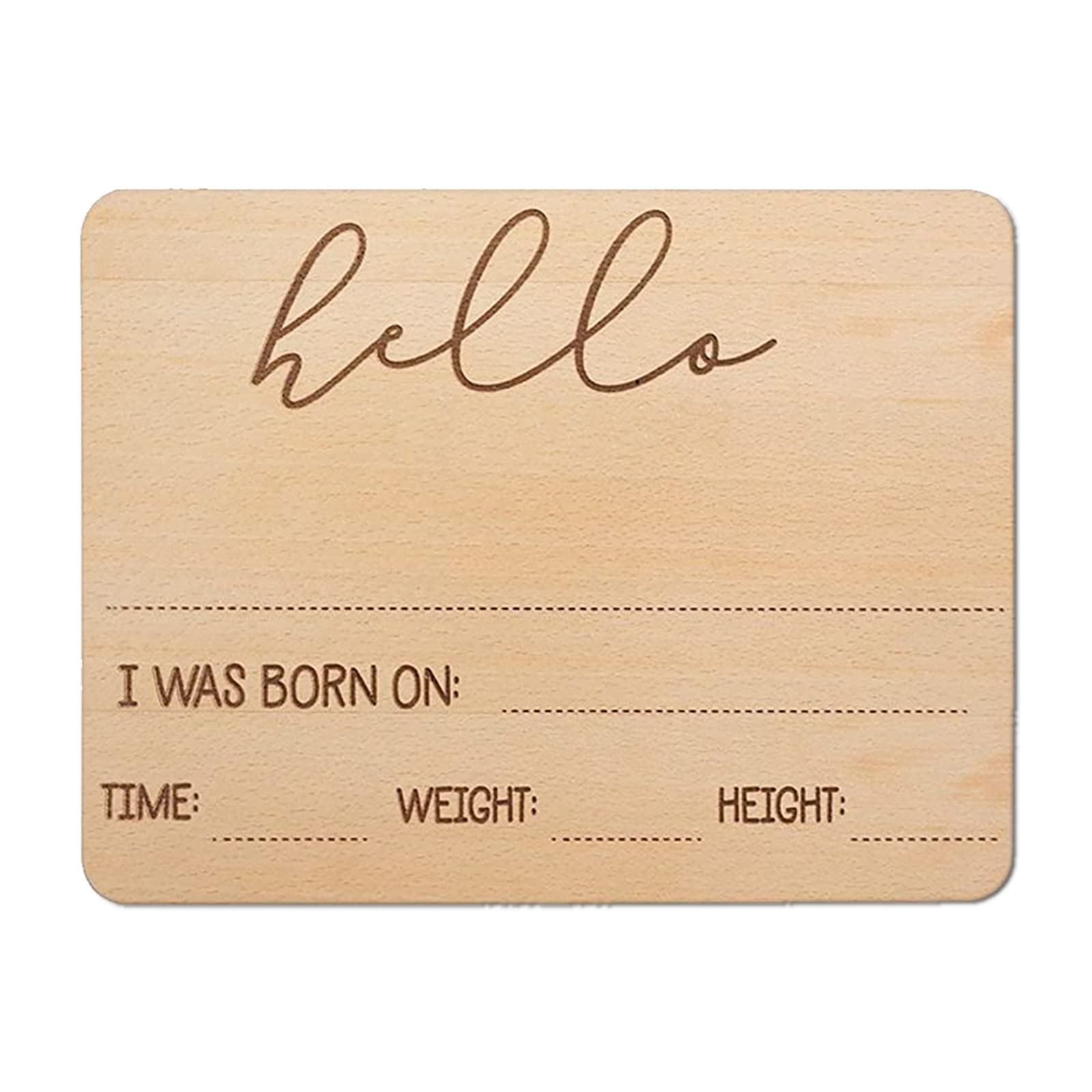 Buy Wooden Baby Announcement Sign Rectangle Baby Birth Announcement ...