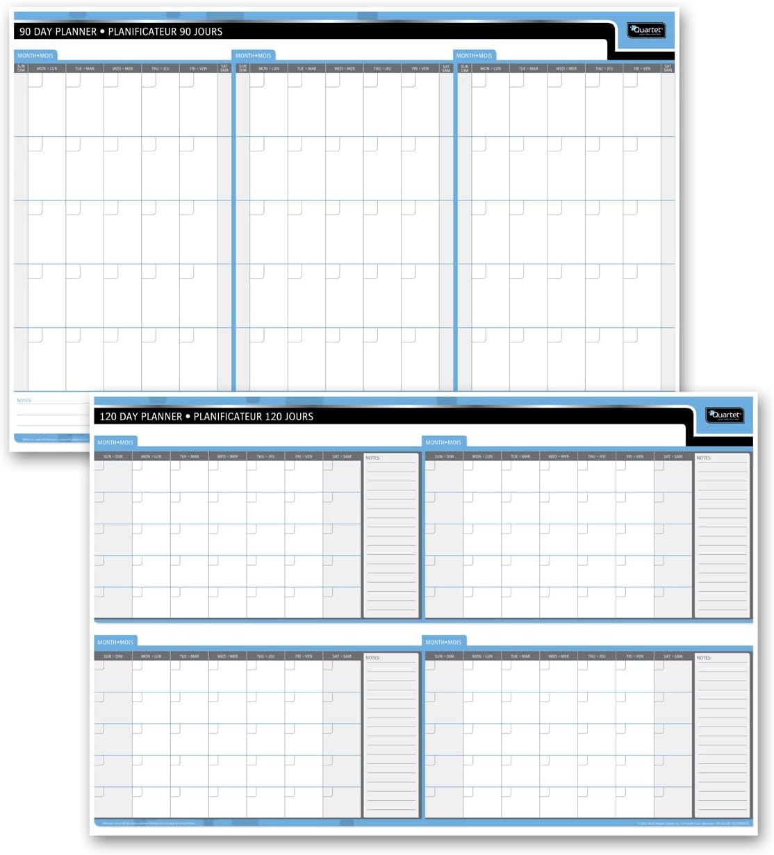 DAY-TIMER Reversible Dry Erase Flexible Undated Planner, 90/120 Day ...