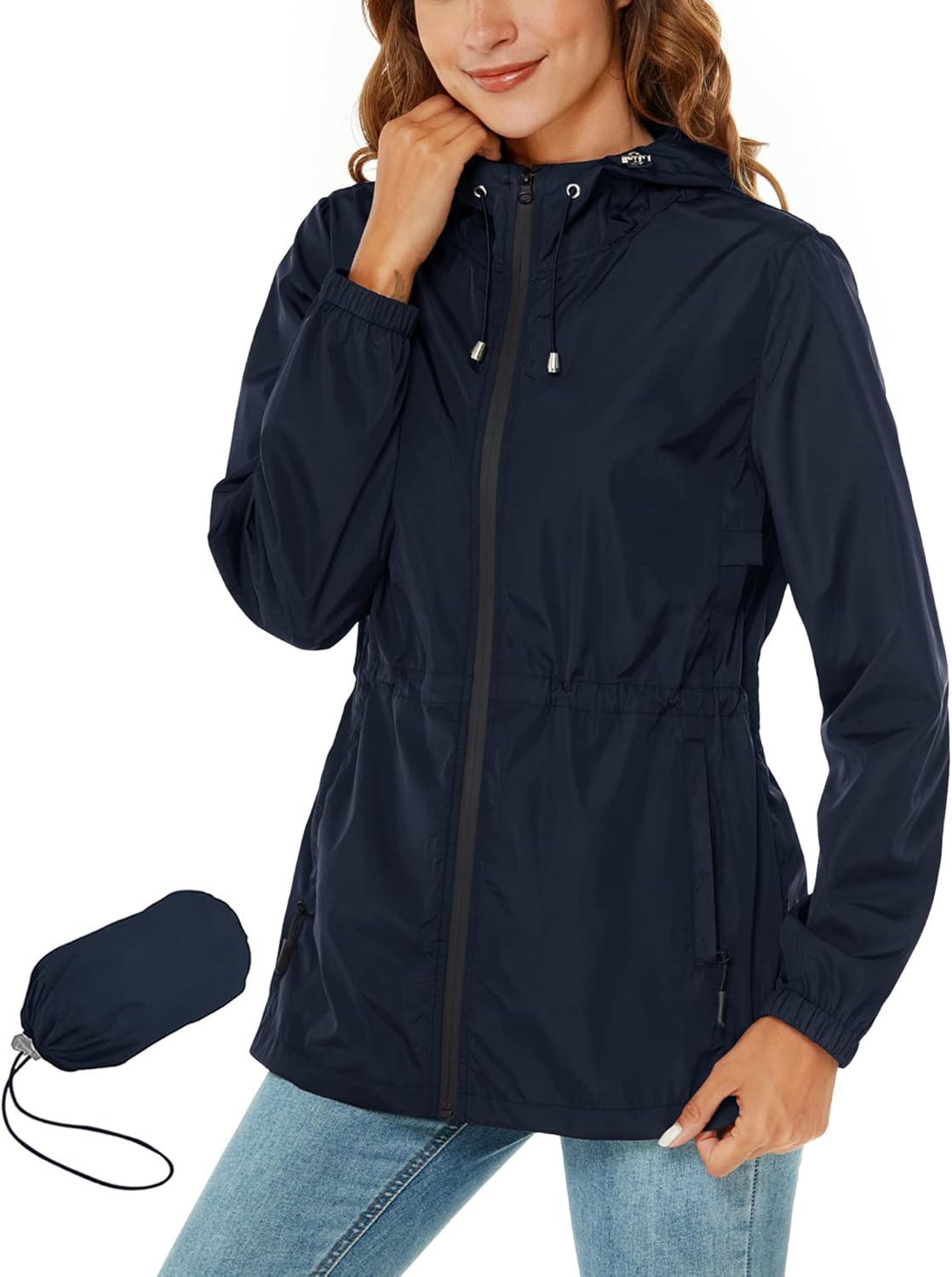 Rapbin Raincoat Women Waterproof Jacket Lightweight Rain Coats Outdoor ...