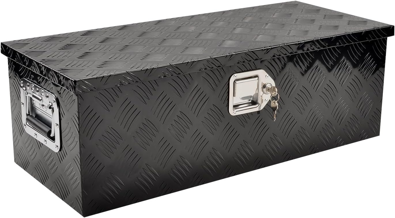 Amazon.com: TBAPFS 30 Inch Black Aluminum Tool Box 5 Bar Tread ToolBox for Truck Bed Car Outdoor ...
