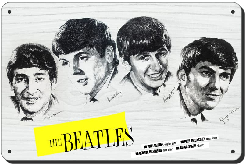 VERATWO The Beatles Decorative Signs,Beatles Music Star Metal Tin Sign ...