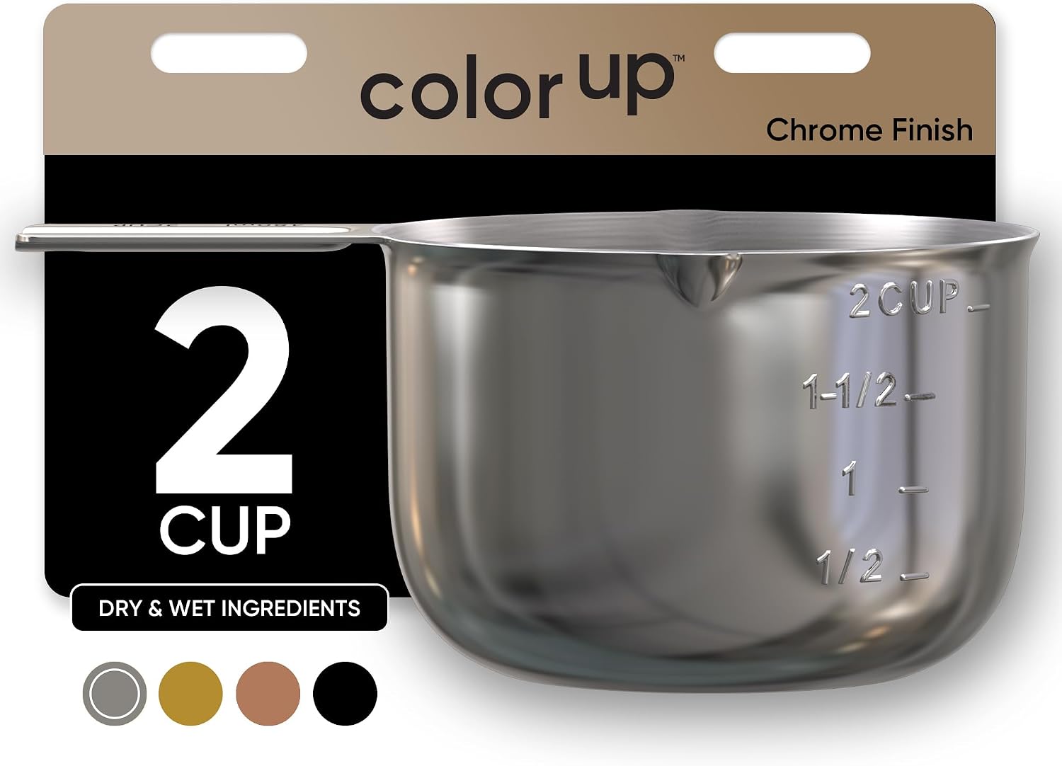 Amazon.com: Color Up 2 Cup Measuring Cup, 480ml Stainless Steel Metal ...