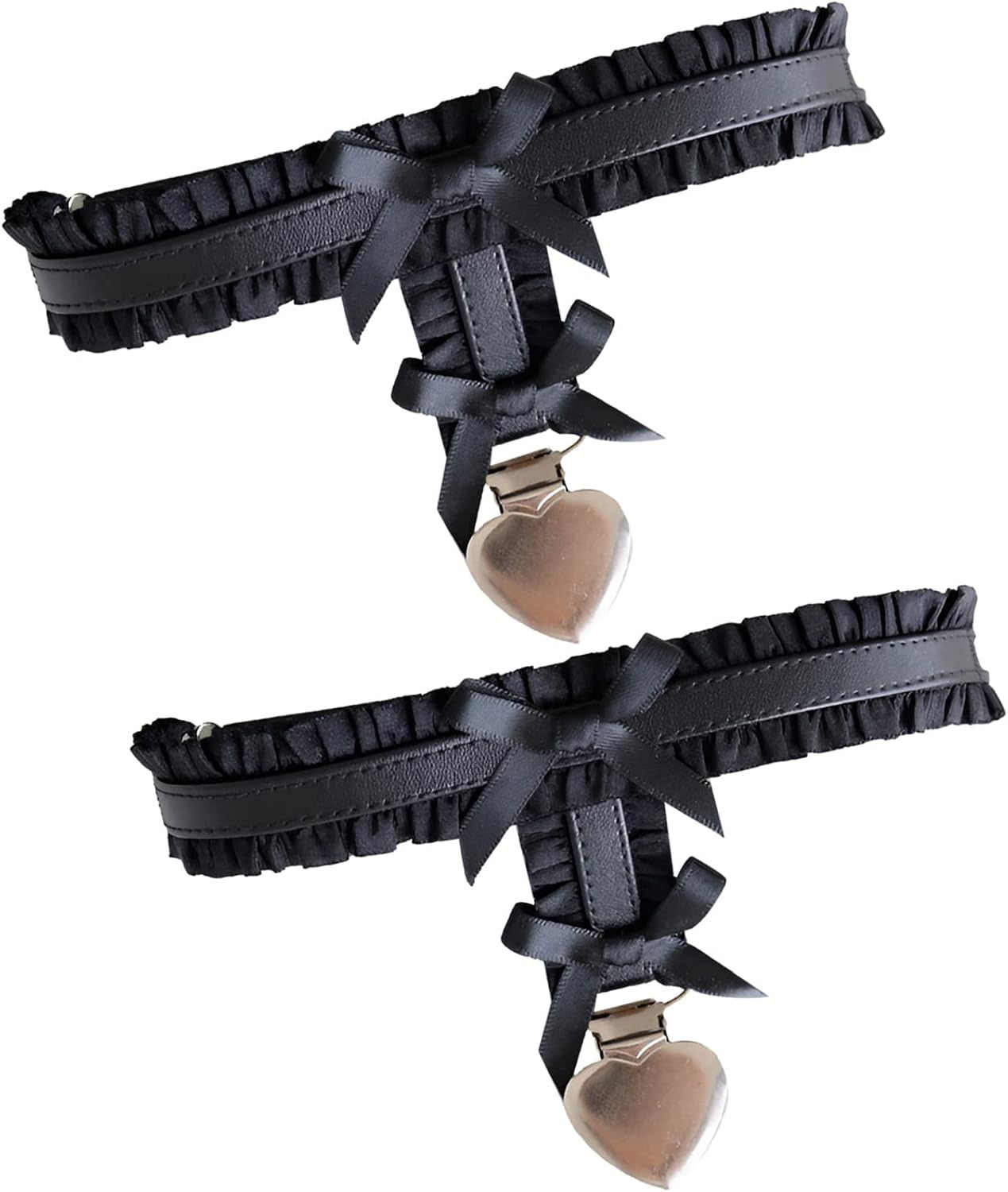 Amazon.com: Jilneed Gothic Thigh High Garter Belt Heart Clips Leg Ring ...