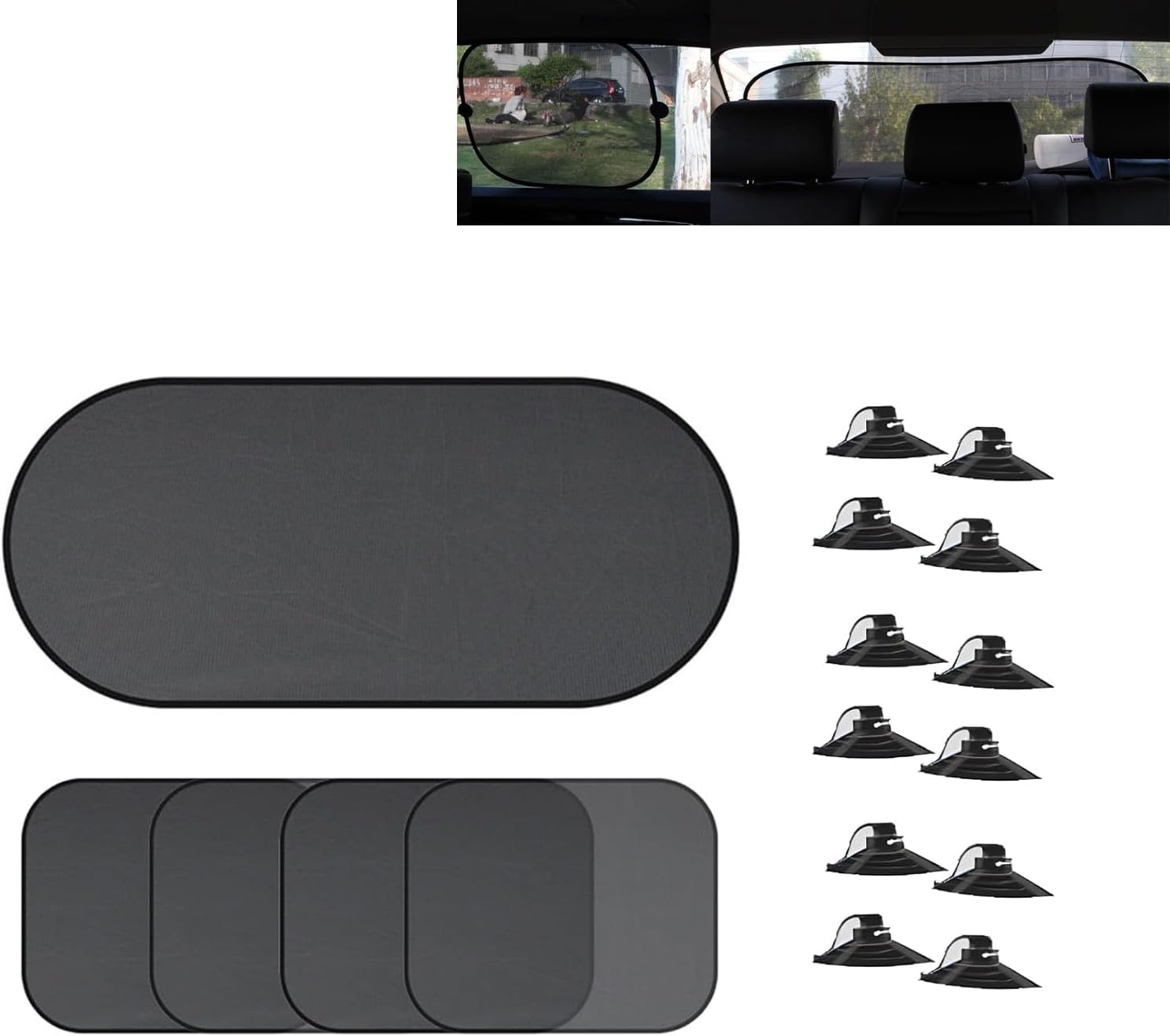 Amazon.com: Shakas 5 PCS Car Window Sunshade, High-density One-way ...