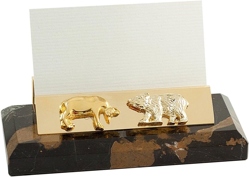 Amazon.com : Stock Market Business Card Holder - Bull and Bear : Office ...