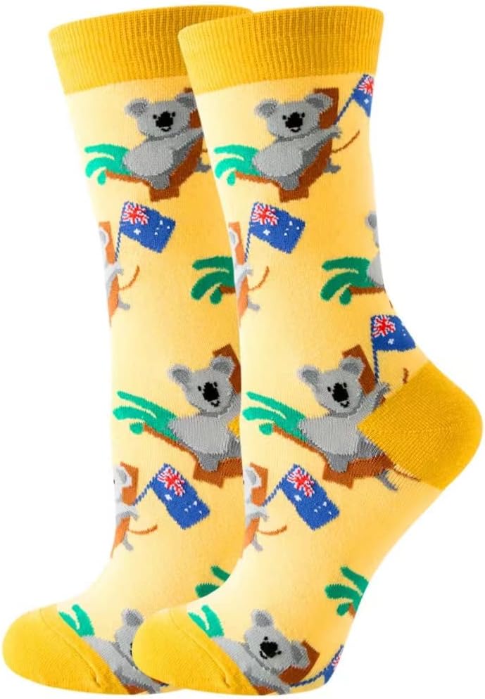 Amazon.com: wotemlur Fun Colorful Socks Patterned Funky Happy Women ...