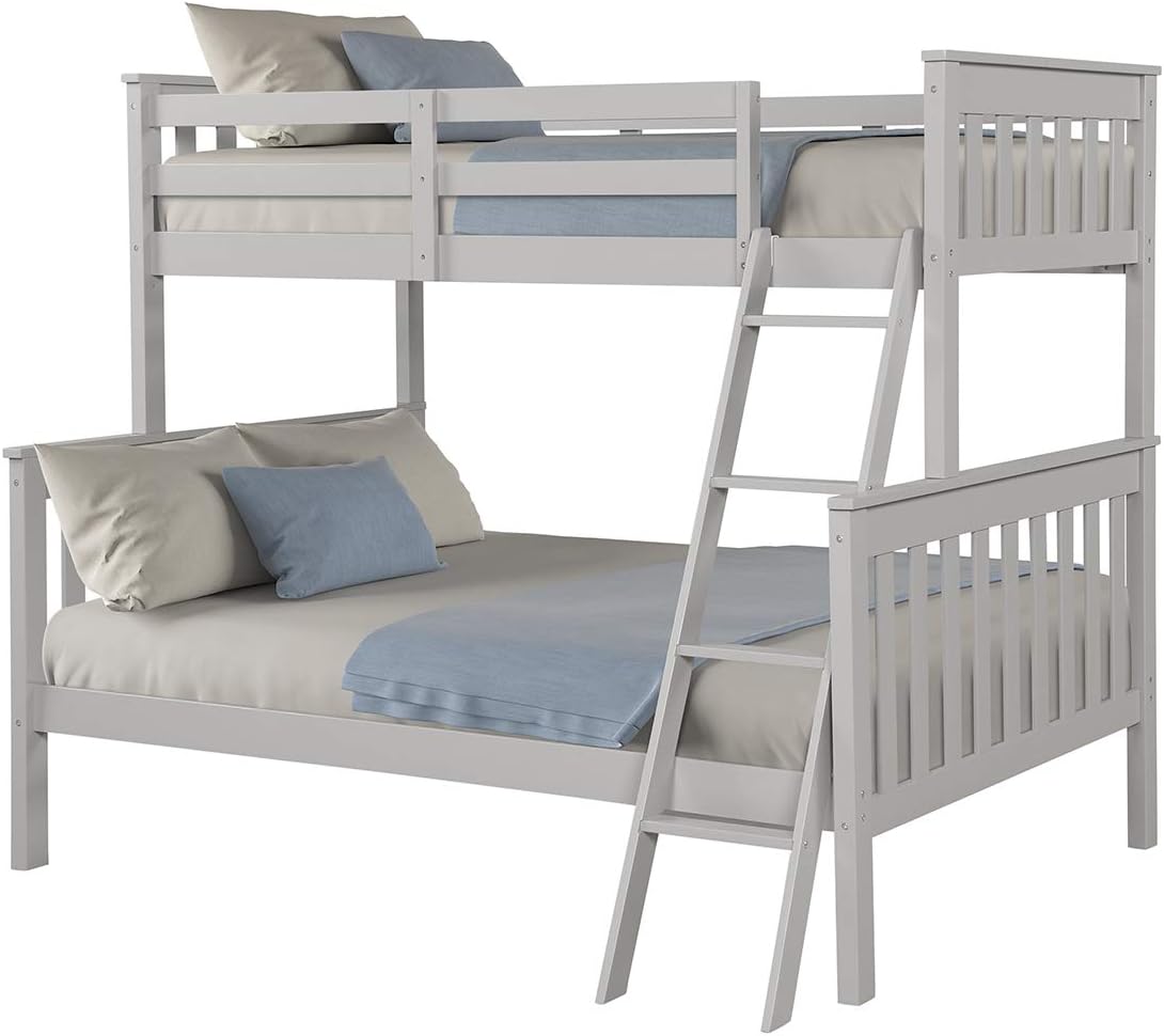 Amazon.com: Angel Line Brandon Twin Over Full Bunk Bed-Gray : Home ...