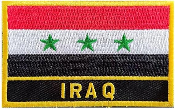 Amazon.com: Ruoming 1 PCS Iraq Flag Patches Iron On or Sew On ...