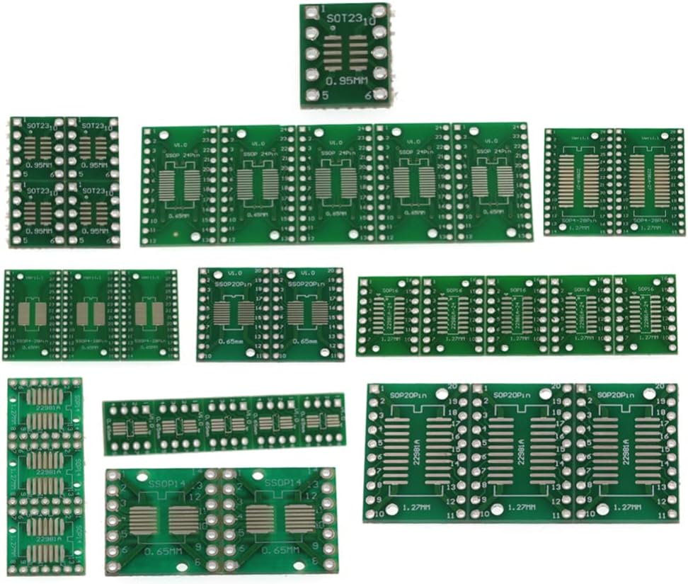 Amazon.com: 35 Pcs 7 Kinds PCB Board Kits SMD to in-line Ic Adapter ...