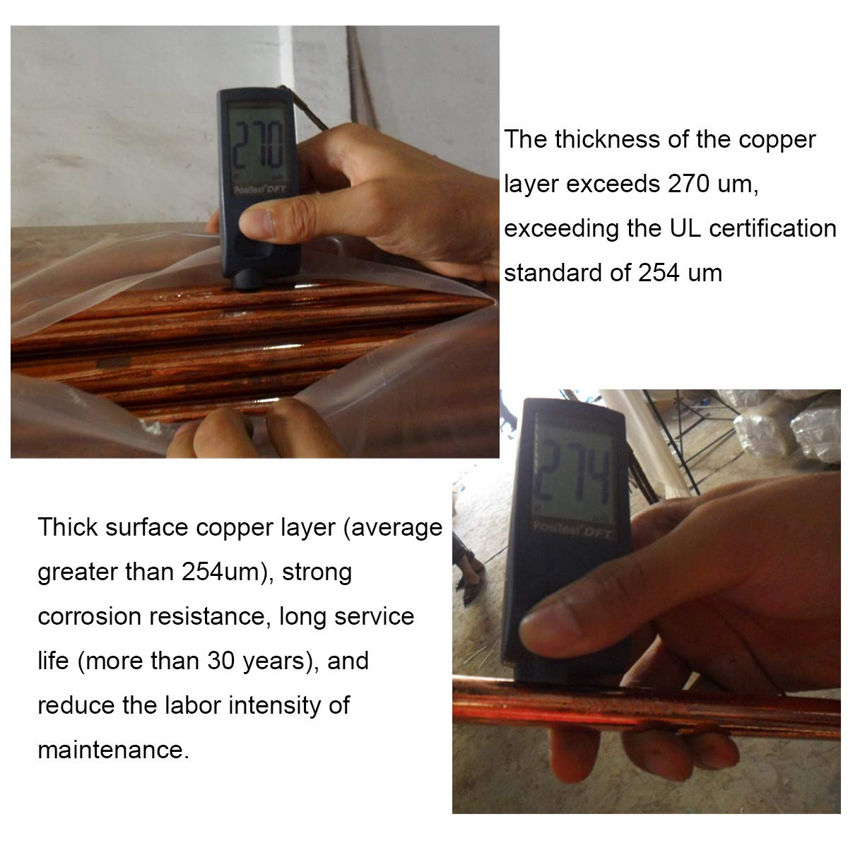 Snapklik.com : 10pcs Pack-8ft Ground Rod - UL Listed 5/8 Bonded ...