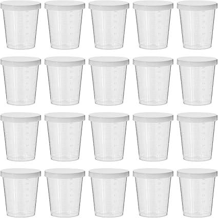 Amazon.com: Styquenzer Clear Plastic Cups with Lids, 20 Pieces Reusable ...