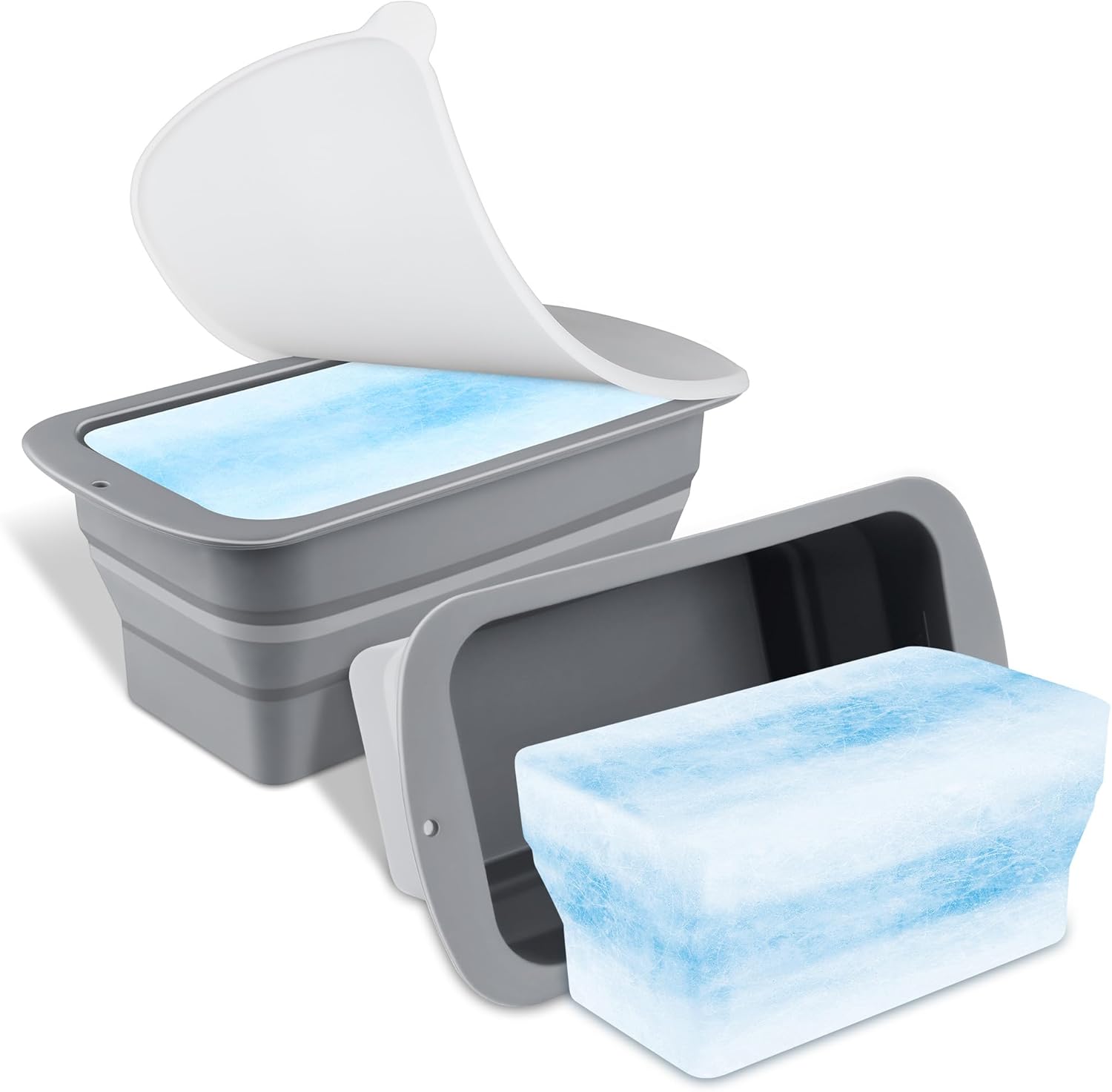 Amazon.com: Extra Large Ice Block Molds for Ice Bath, 2 Pack Foldable ...