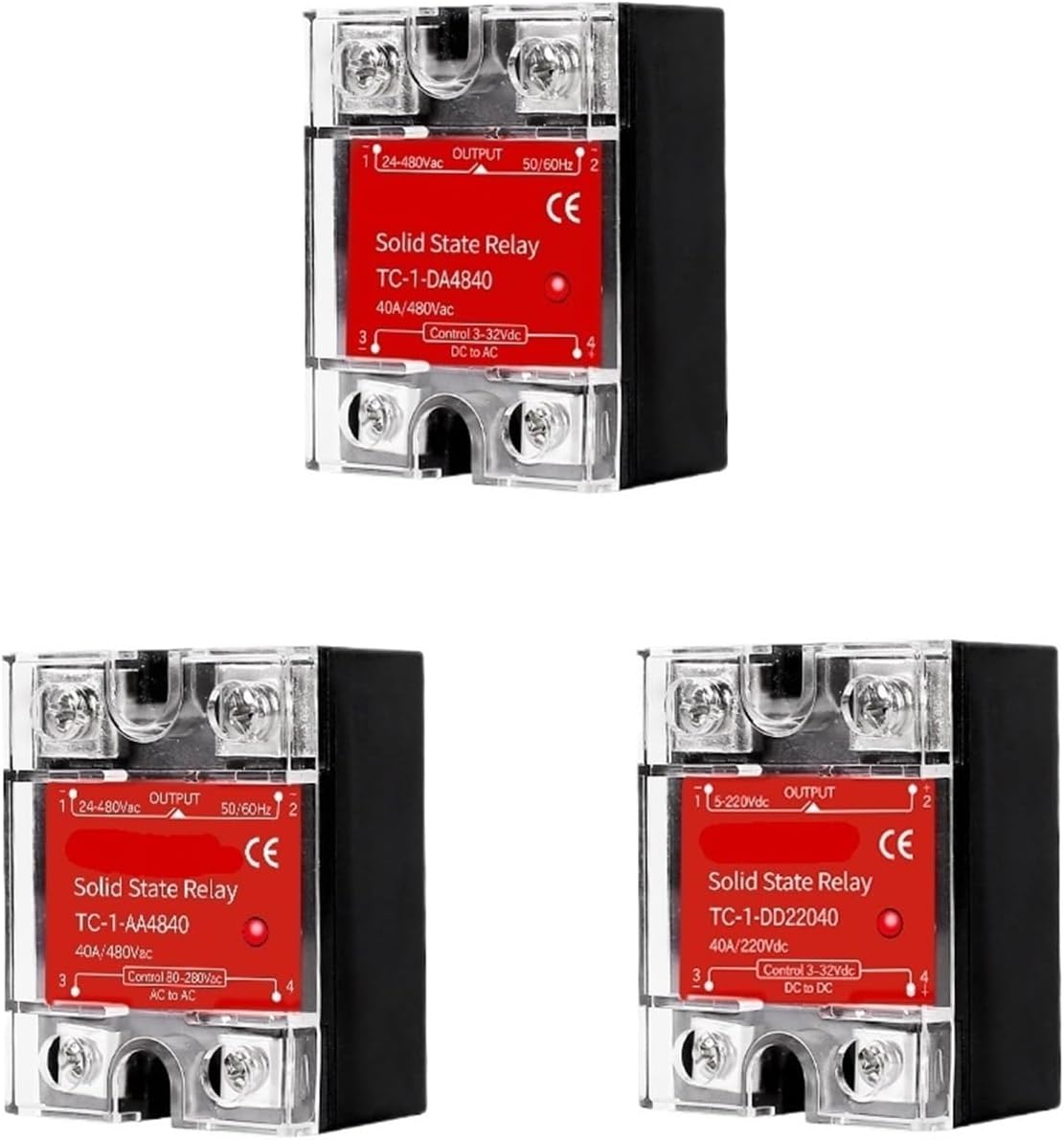 Amazon.com: IPUDIS SSR-25DA SSR-40DA SSR-40AA SSR-40DD SSR 10A 25A 40A 60A 80A 100A DD DA Solid ...