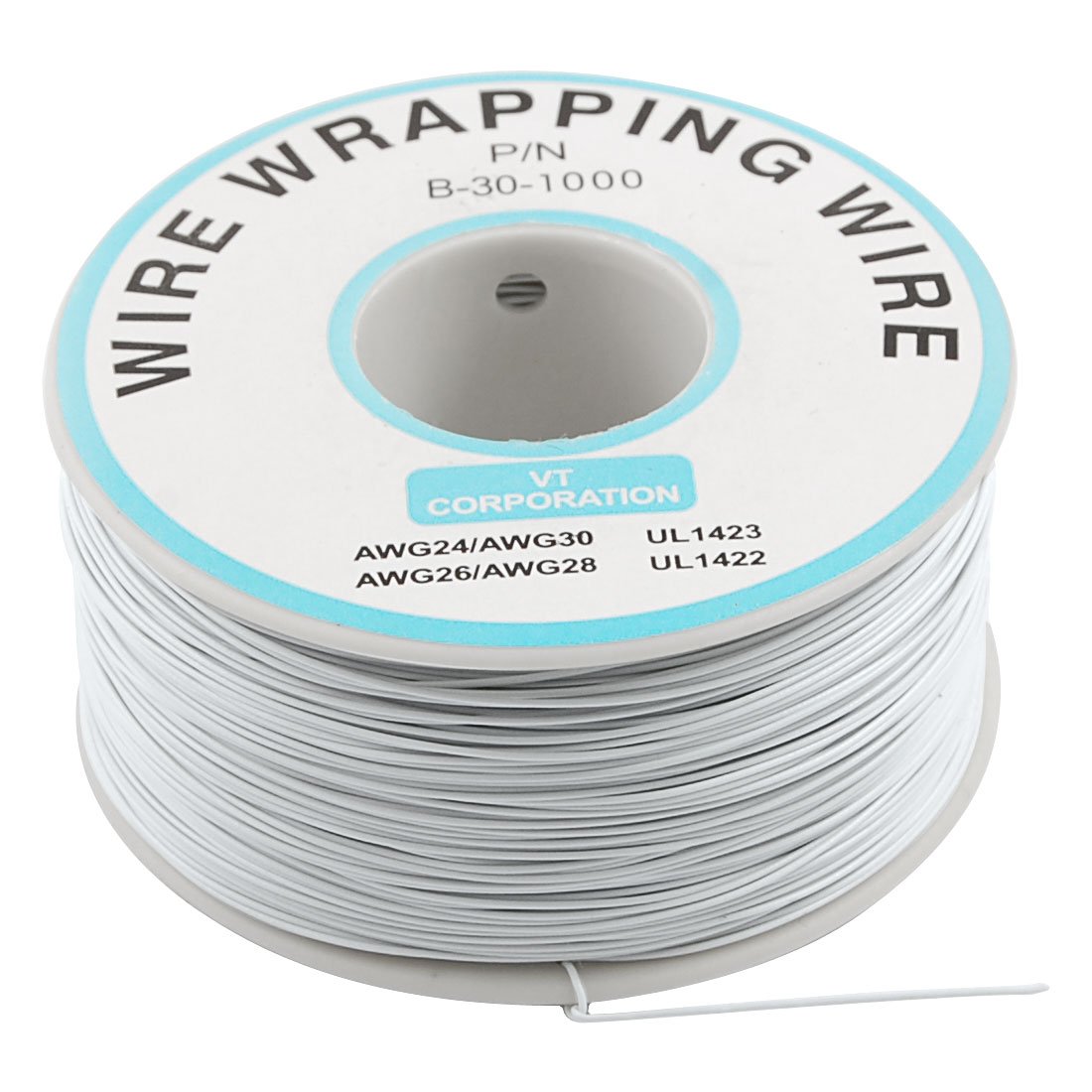 305M White PVC Coated Tin Plated Copper Wire Wire-Wrapping 30AWG Cable ...