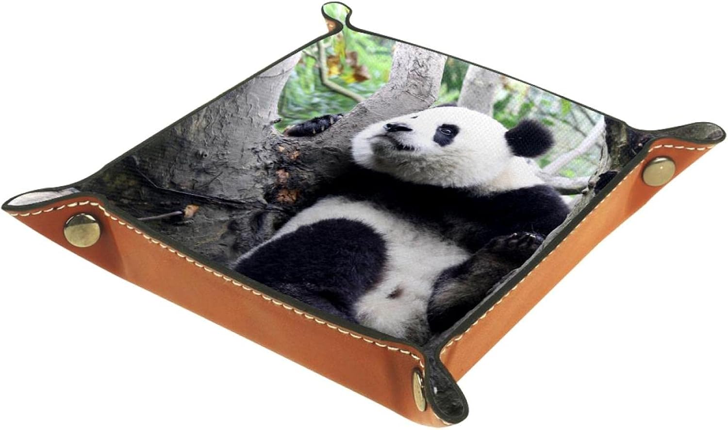 Amazon.com: Leather Tray Valet Tray Bedside Organizer Desk Storage ...