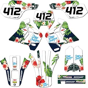 Amazon.com: 1991-1994 KDX 200 Tropic White Senge Graphics Complete Kit ...