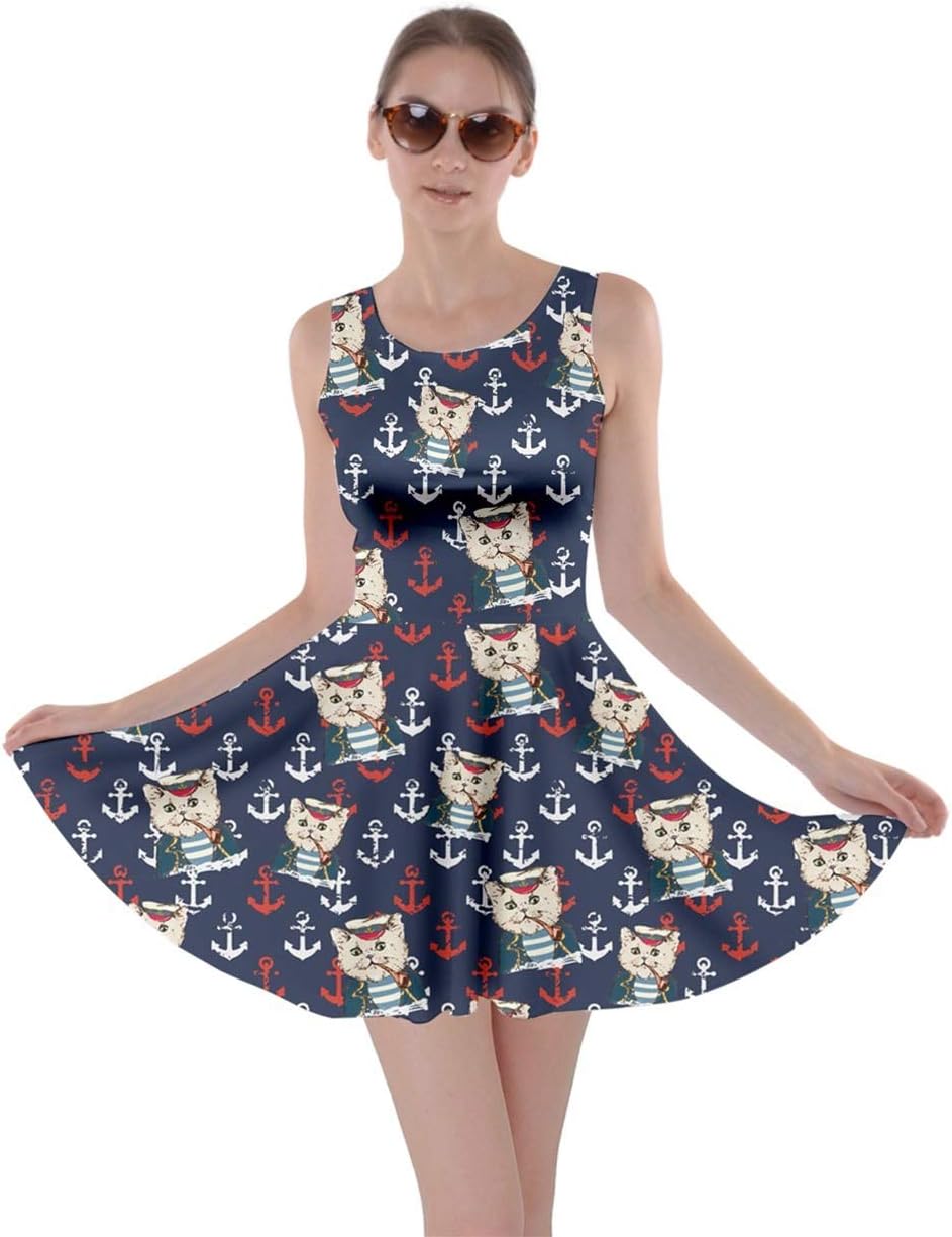 CowCow Womens Cats Kitten Meow Paw Pet Kitty Animals Claw Skater Dress ...