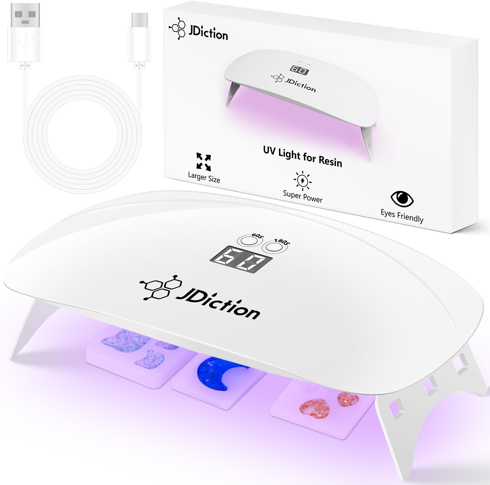 LET'S RESIN UV Light Advanced,Two-Sided Longer time Setting(2m,3m,5m ...