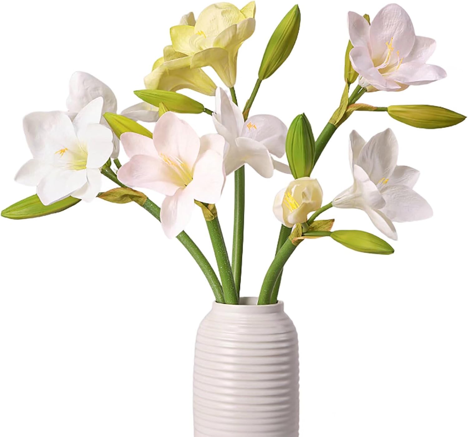 Amazon.com: Lovmeety 3Pcs Artificial Amaryllis Flowers Silk Amaryllis ...