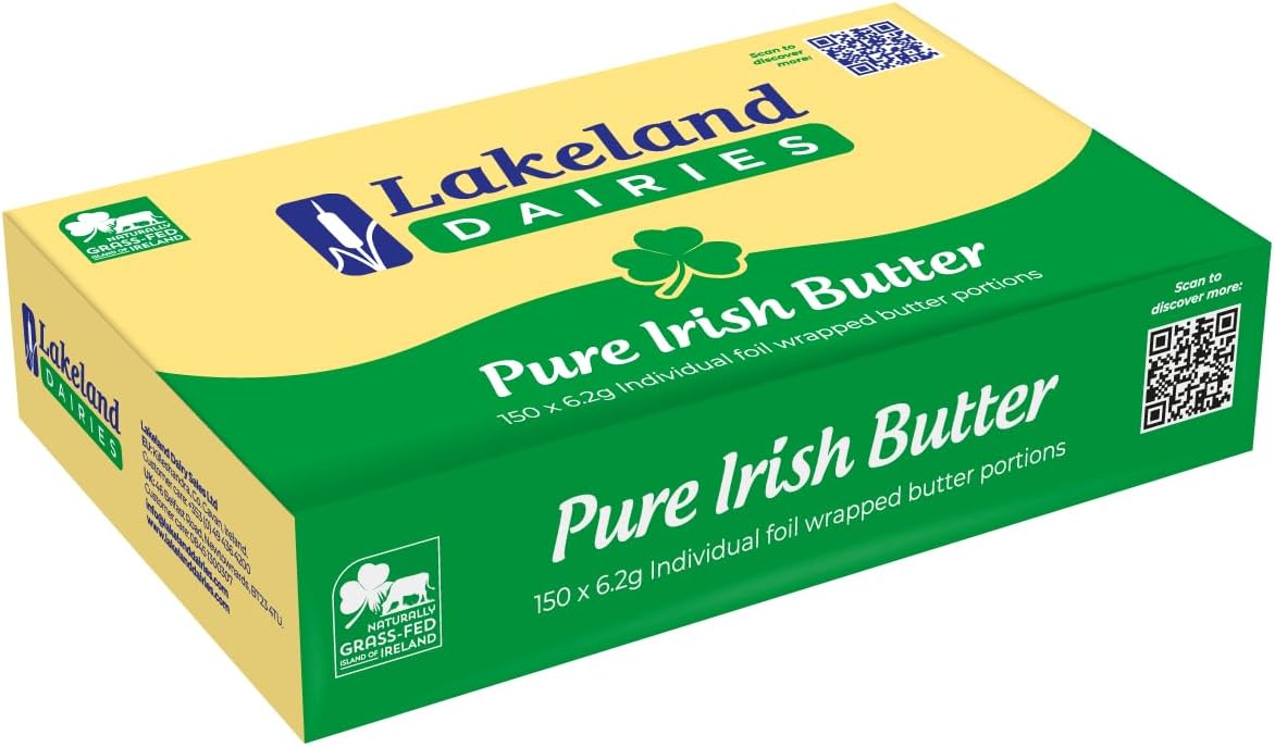 Lakeland Irish Butter Portions x 150 6.2g Individual Foil Wrapped ...